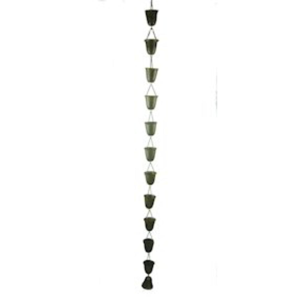 Ornamental Garden Metal Rain Chain - Mini Water Collecting Buckets ...